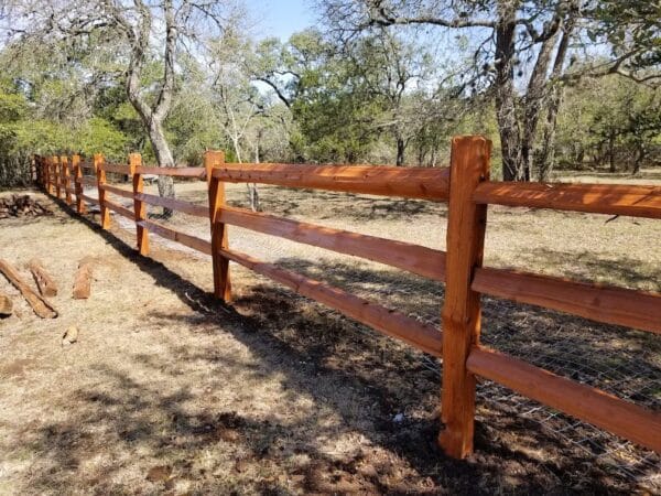 Cedar Split Rail Fence in Austin • Sierra Fence